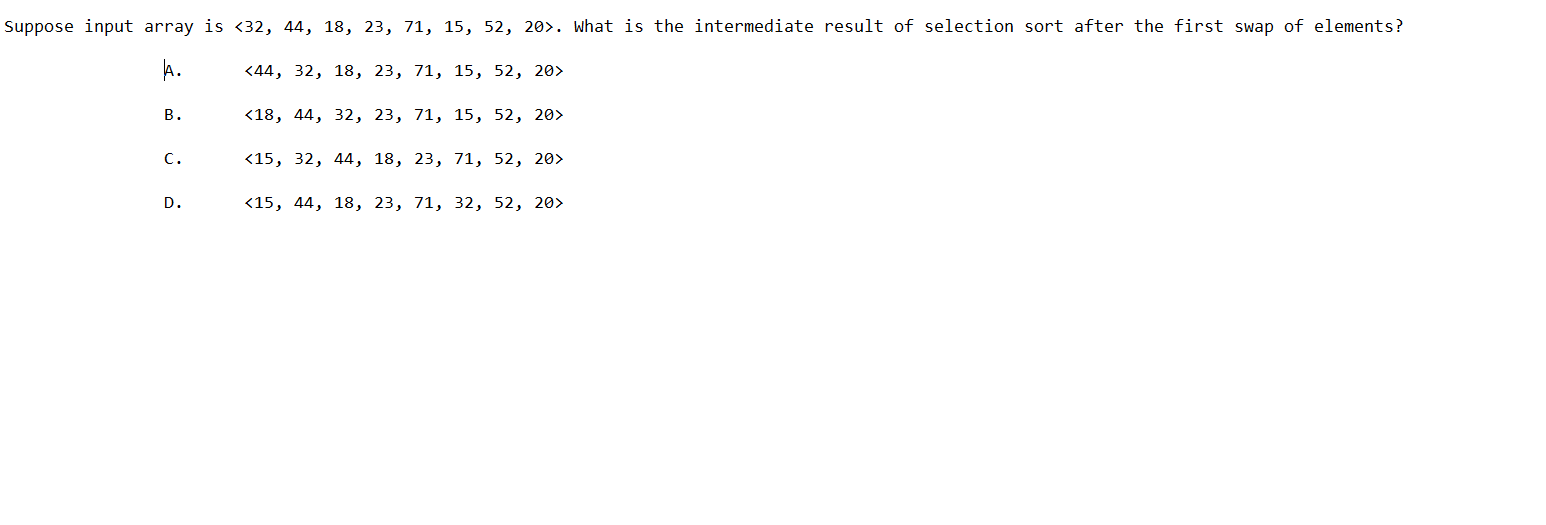 Solved Suppose input array is