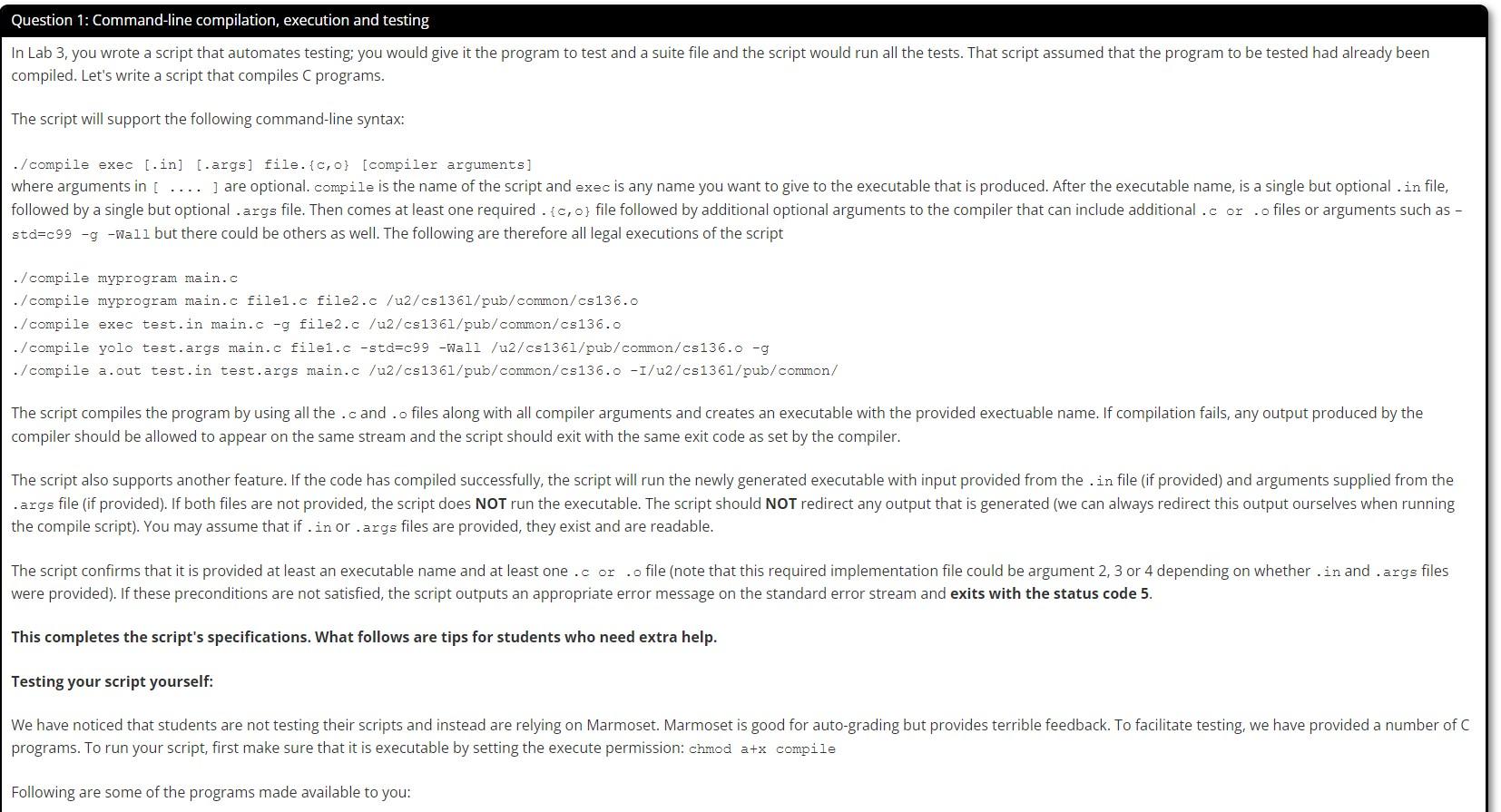 Solved Compiled Lets Write A Script That Compiles C 