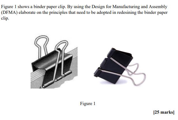 Solved Figure 1 shows a binder paper clip. By using the | Chegg.com