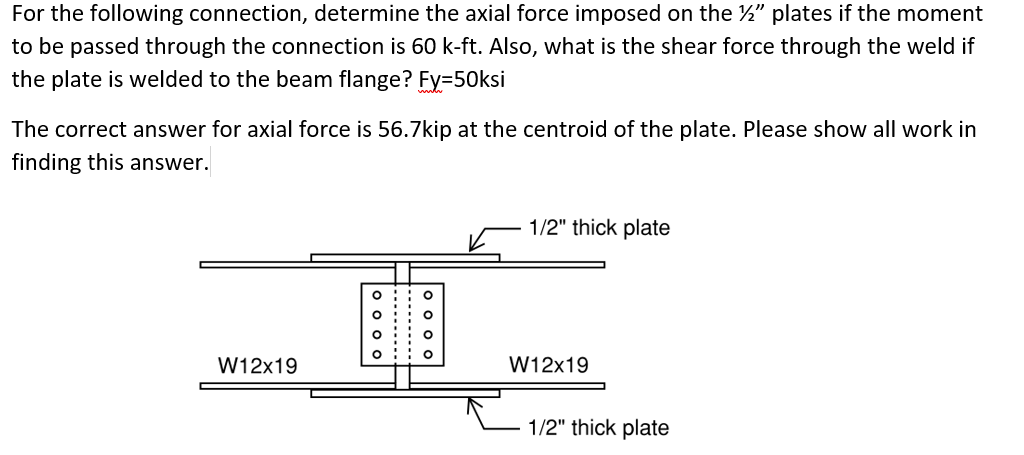 Solved For the following connection, determine the axial | Chegg.com