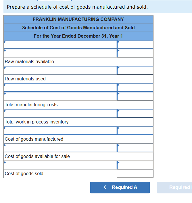 Solved Exercise 11-14A (Algo) Product cost flow and | Chegg.com