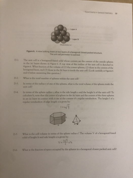 Solved Crystal structure chemistry lab Part D hexagonal | Chegg.com