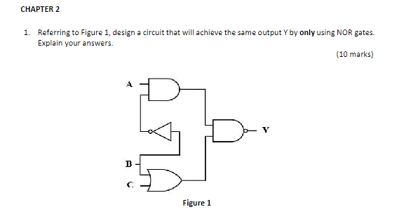 [Solved]: 1. Referring to Figure 1, design a circuit that