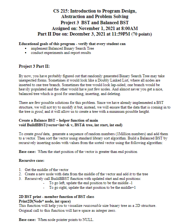 CS 215: Introduction to Program Design, Abstraction | Chegg.com