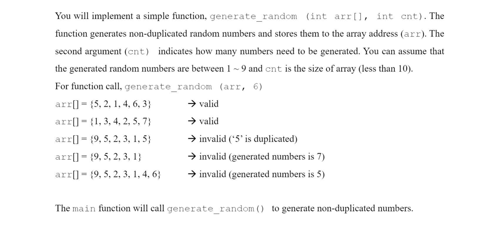 Solved You will implement a simple function, generate_random | Chegg.com