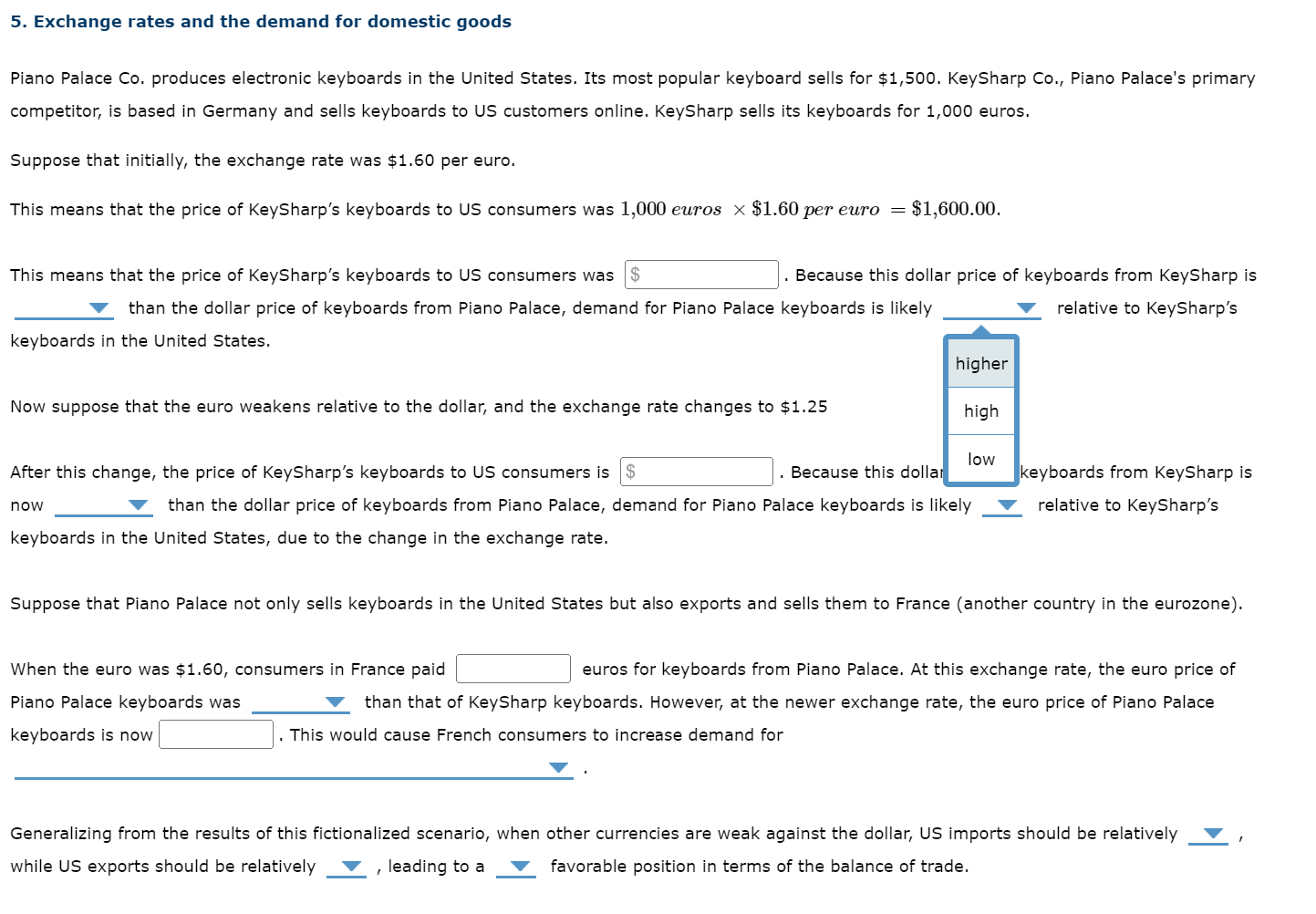 5. Exchange rates and the demand for domestic goods | Chegg.com
