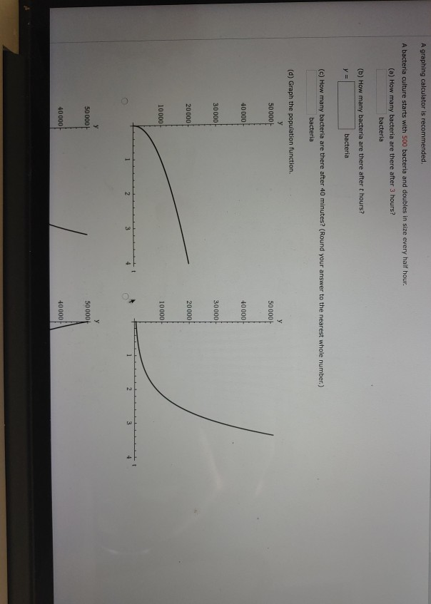 Solved A graphing calculator is recommended. A bacteria | Chegg.com