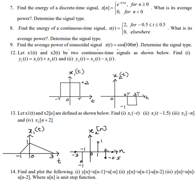 Solved 7. Find the energy of a discrete-time signal, | Chegg.com