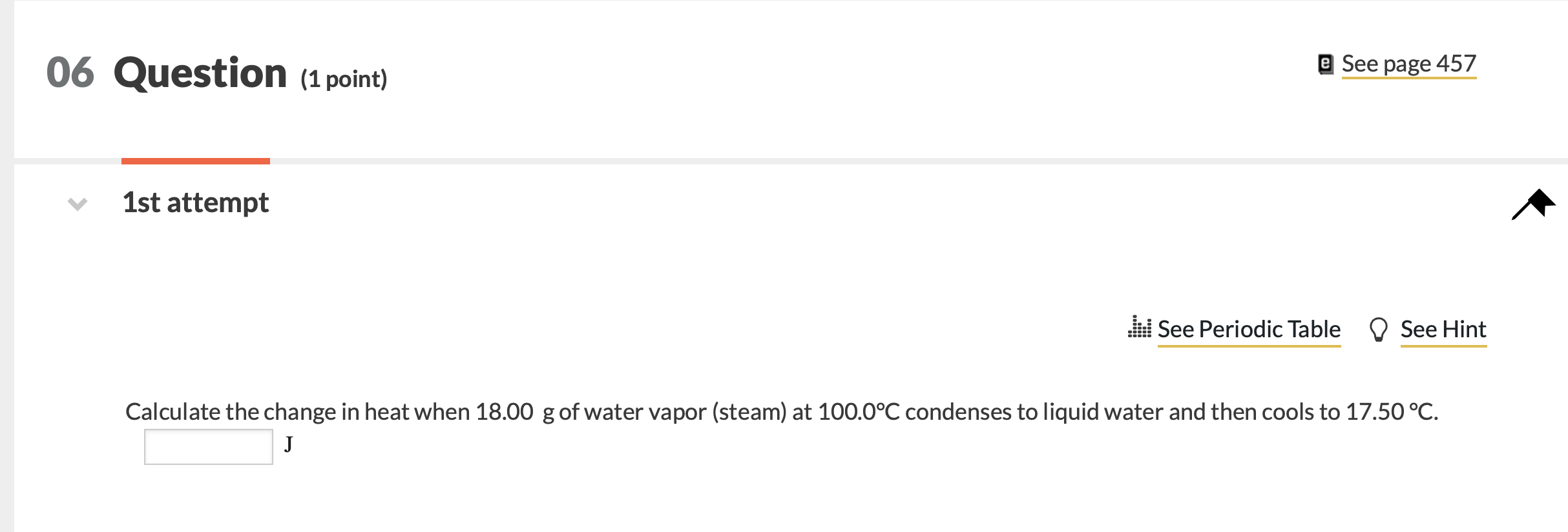 Solved 06 Question (1 point) @ See page 457 1st attempt . | Chegg.com