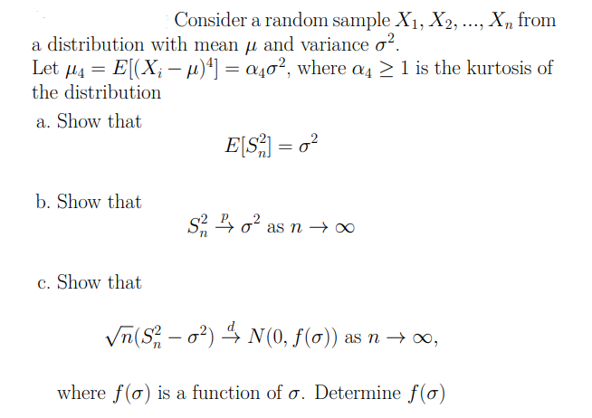Consider a random sample X1,X2,…,Xn from a | Chegg.com