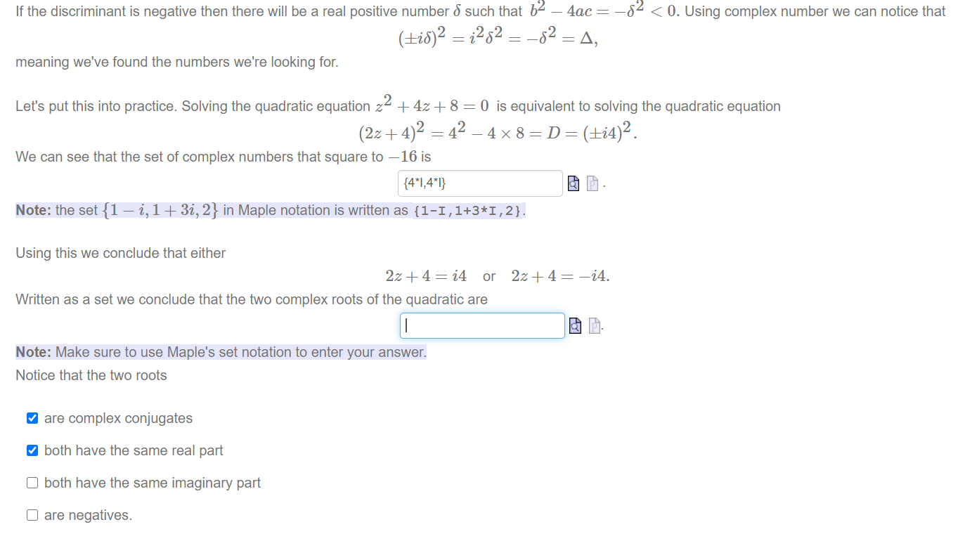 Solved The quadratic formula for solving az2 + bz+c=0 is, of | Chegg.com