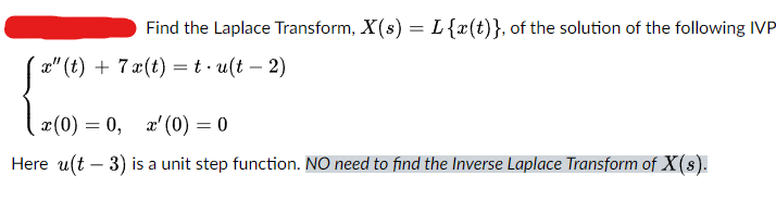 Solved Find the Laplace Transform, \\( X(s)=L\\{x(t)\\} \\), | Chegg.com