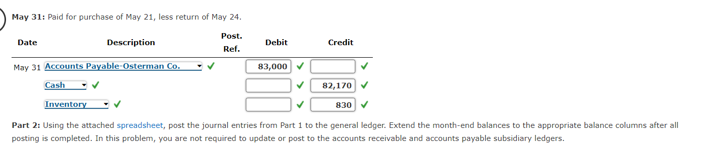 Solved May 13: Paid for merchandise purchased on May 3. May | Chegg.com