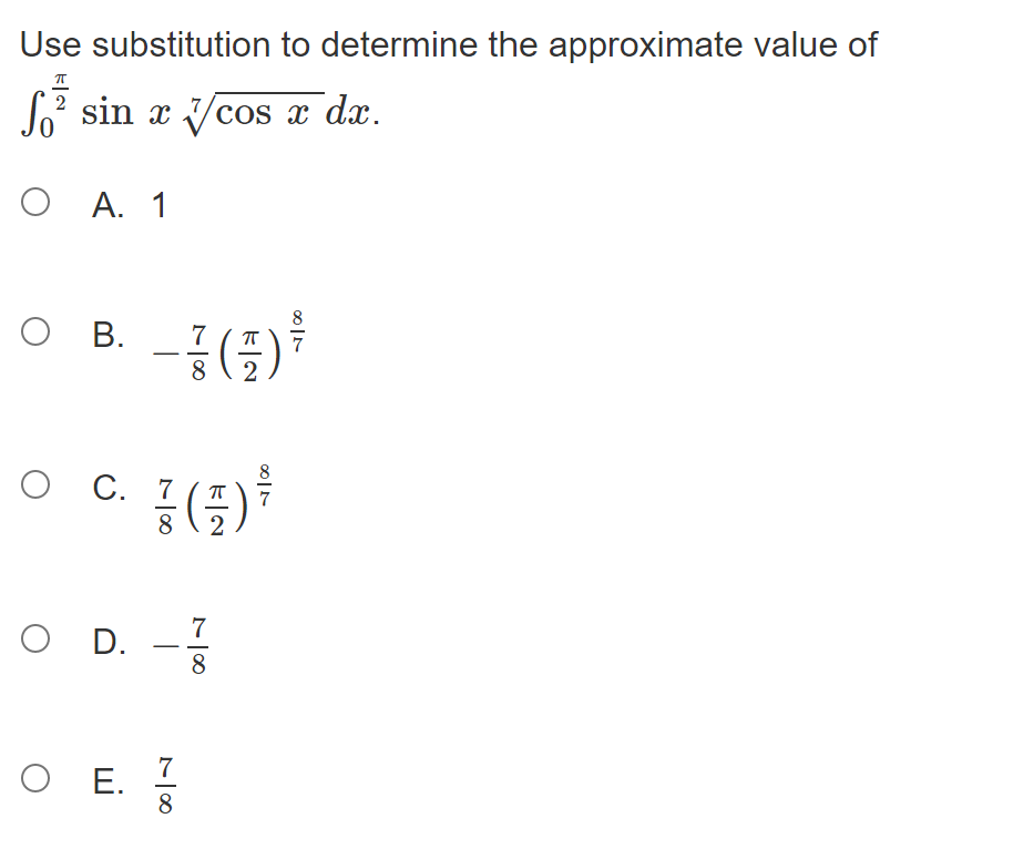 Solved Use substitution to determine the approximate value | Chegg.com
