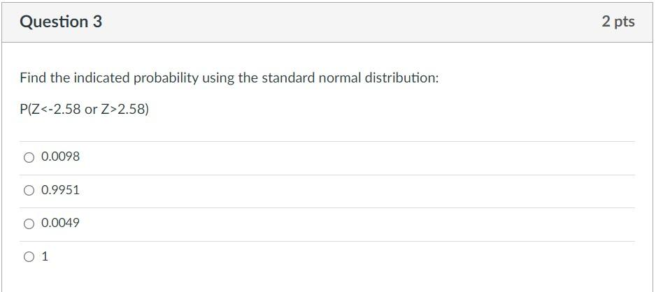 Solved Find the indicated probability using the standard | Chegg.com