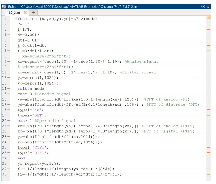 Solved (Problem 2) Modify the L7_2 code in the textbook by | Chegg.com