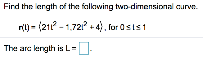 Solved Find the length of the following two-dimensional | Chegg.com