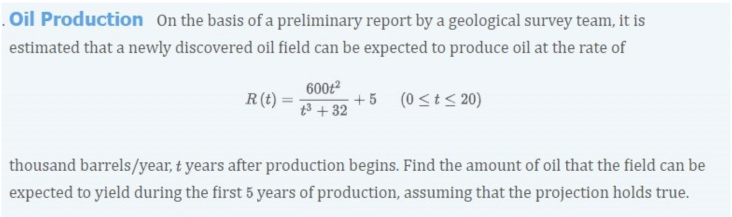 Solved Oil Production on the basis of a preliminary report | Chegg.com