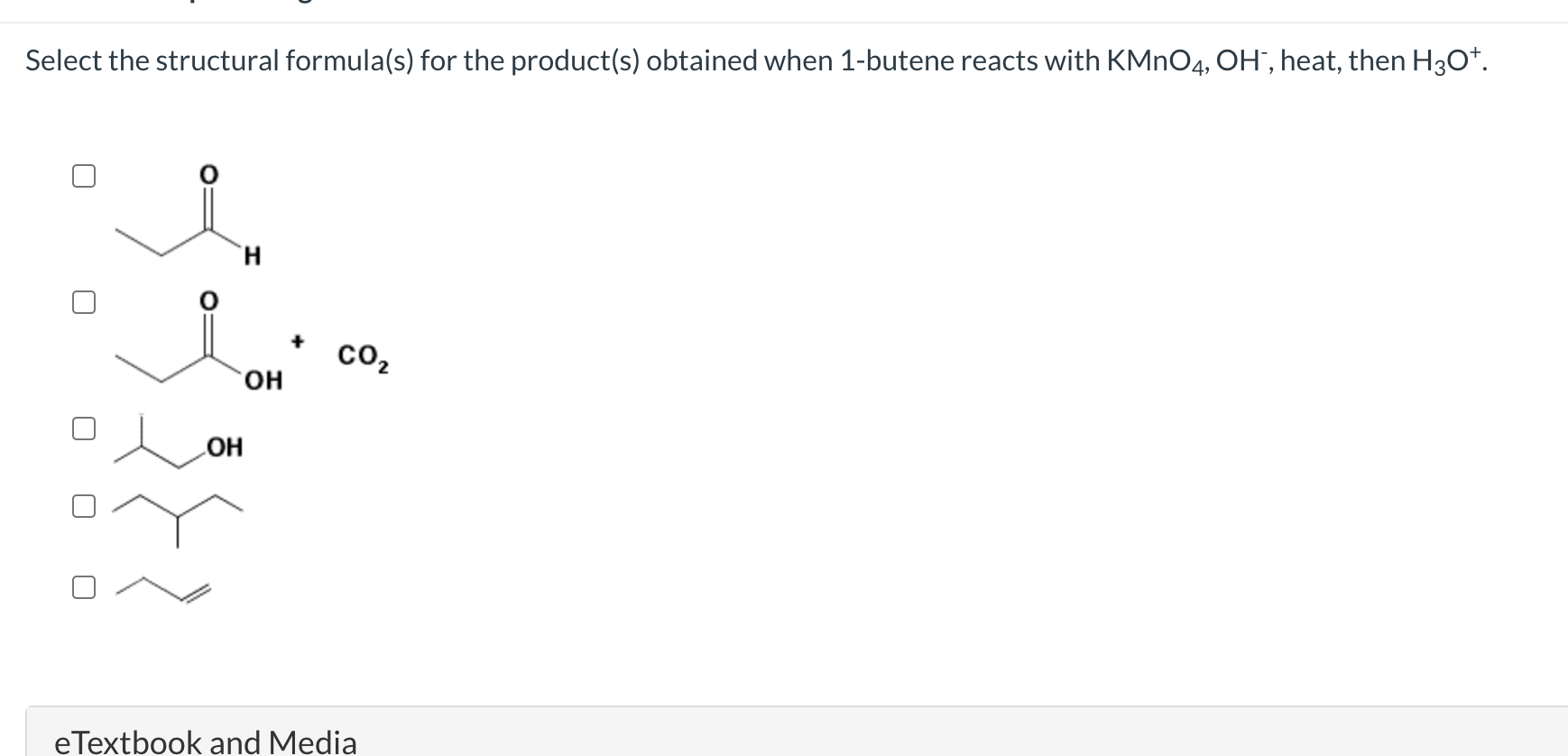Solved Select the structural formula(s) for the product(s) | Chegg.com