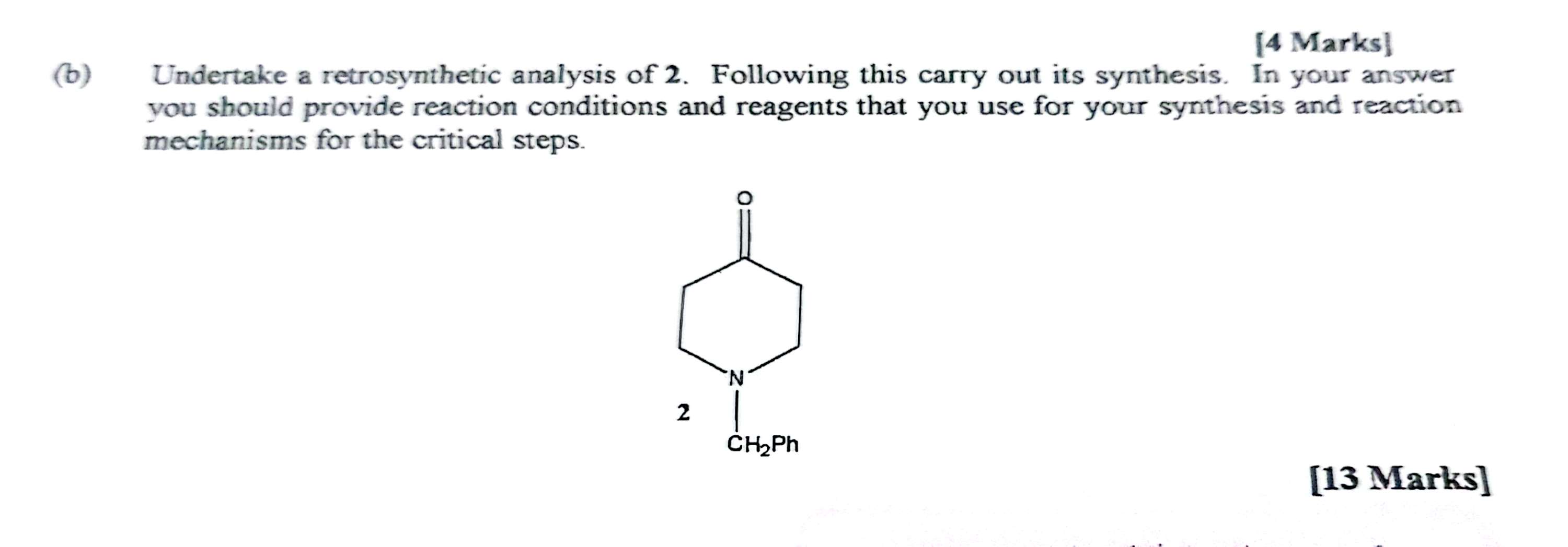 Solved [4 Marks] Undertake a retrosynthetic analysis of 2. | Chegg.com