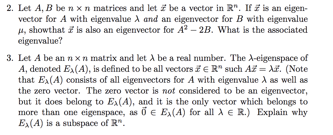 Solved 2. Let A, B be nxn matrices and let ž be a vector in | Chegg.com