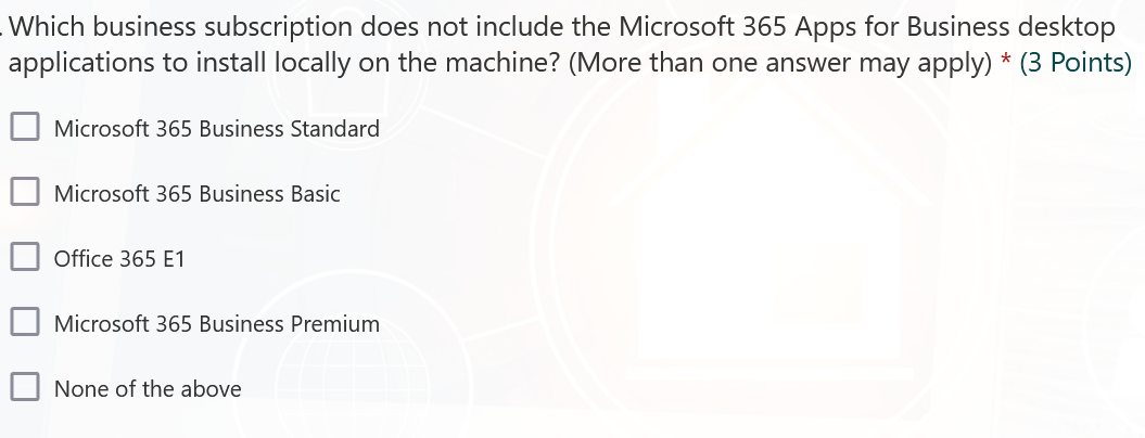 Solved Which business subscription does not include the | Chegg.com