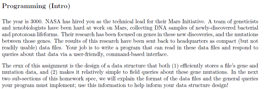 Solved 1. Read the mutation data into your data structure. | Chegg.com