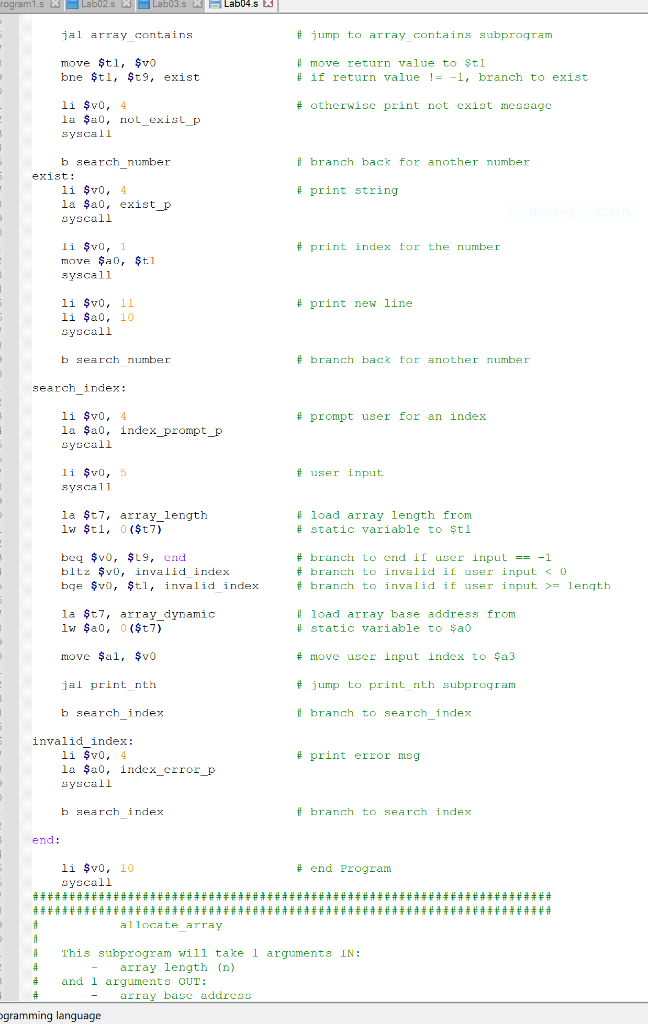 Solved Write subprograms allocate_array, array_contains, and | Chegg.com