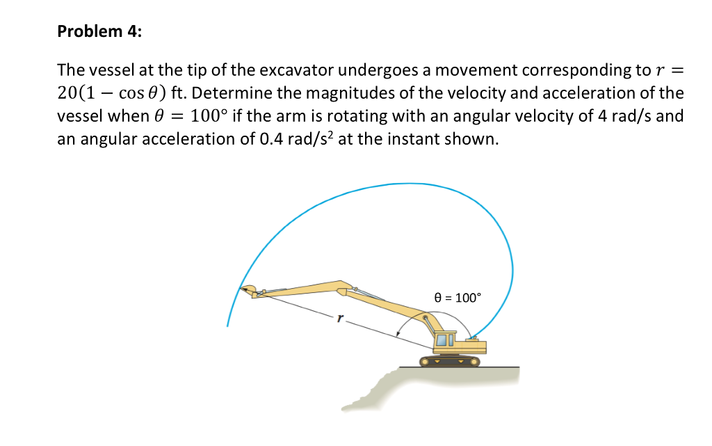 Solved The vessel at the tip of the excavator undergoes a | Chegg.com