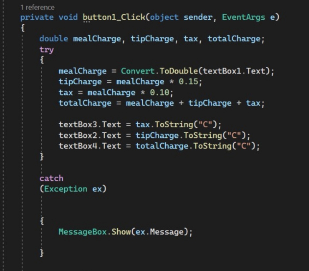 Solved 1 reference private void button1_Click(object sender, | Chegg.com