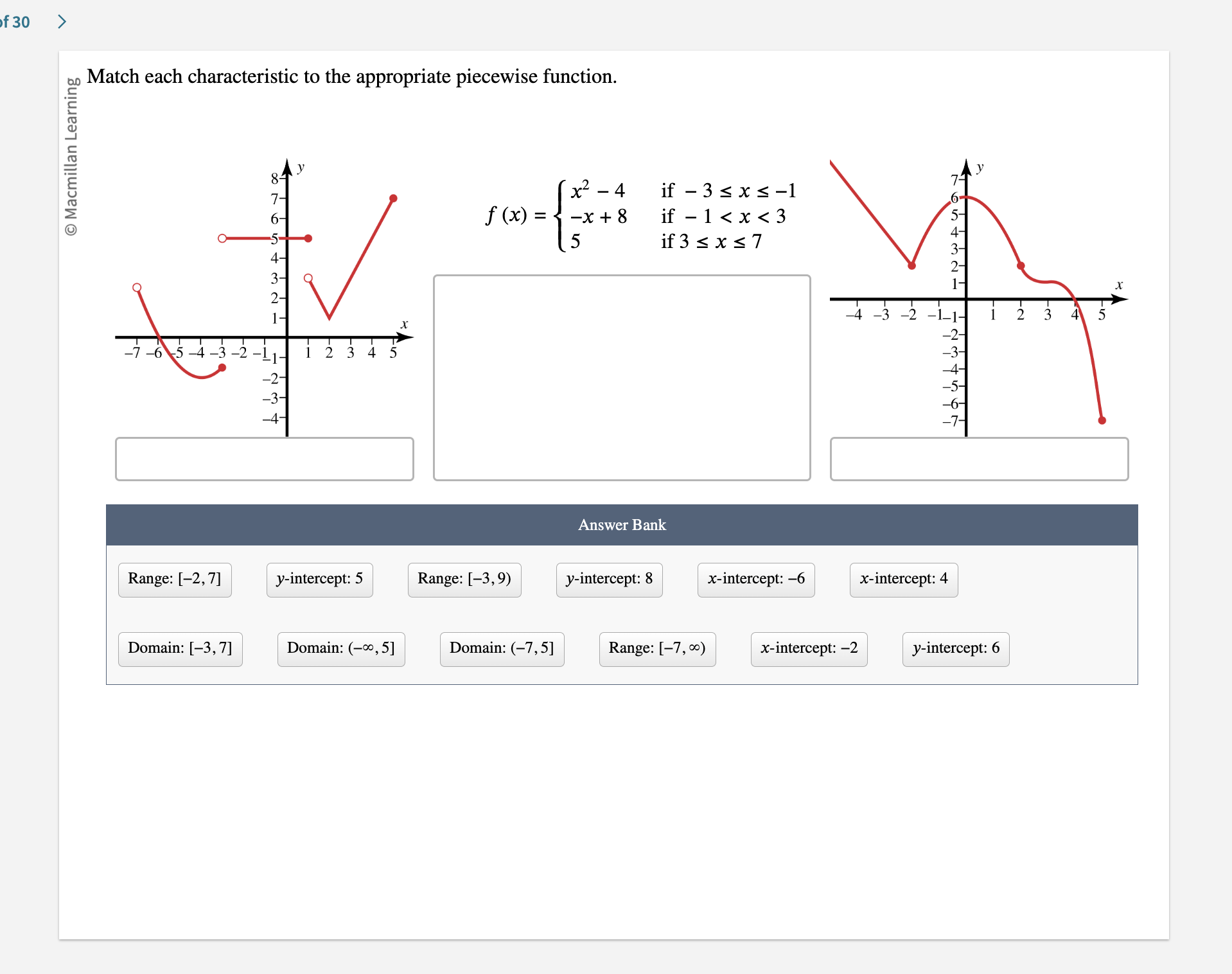Match each characteristic to the appropriate | Chegg.com