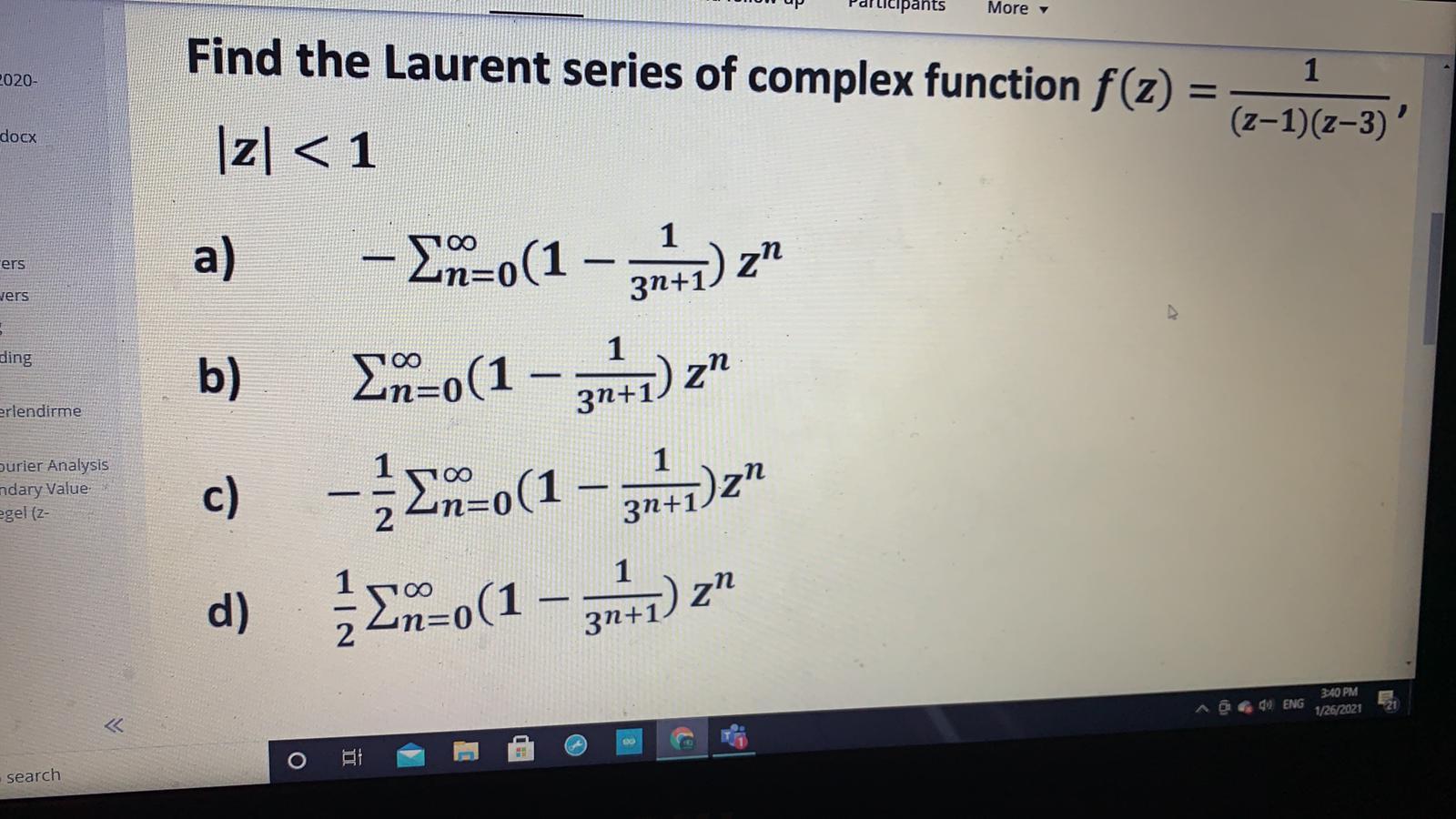Solved pants More Find the Laurent series of complex | Chegg.com