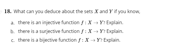 Solved 18. What can you deduce about the sets X and Y if you | Chegg.com