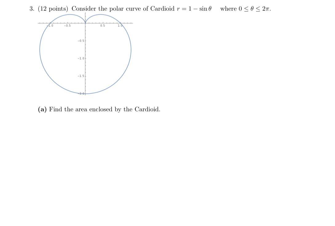 Solved 3. (12 points) Consider the polar curve of Cardioid | Chegg.com