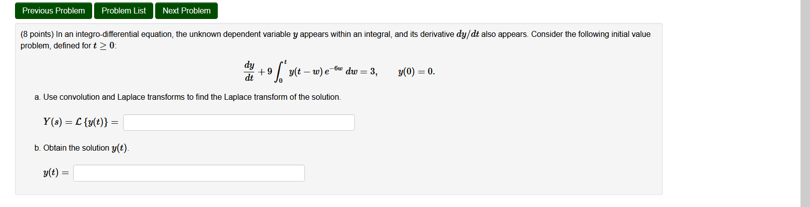 Solved In an integro-differential equation, the unknown | Chegg.com
