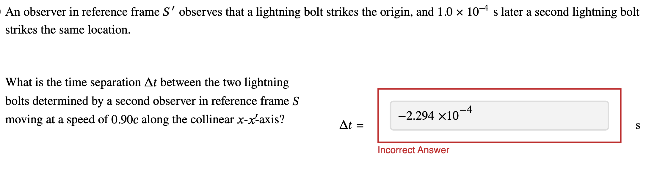 Solved An ﻿observer in ﻿reference frame S' ﻿observes that a | Chegg.com
