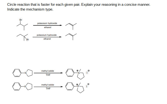 Solved Circle reaction that is faster for each given pair. | Chegg.com