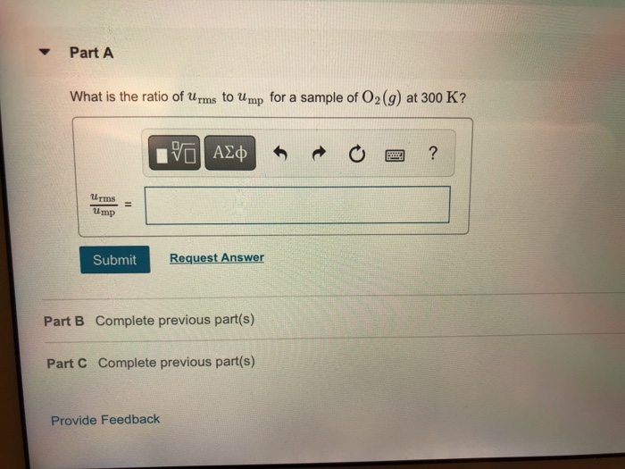 Solved Part A What is the ratio of urms to ump for a sample | Chegg.com