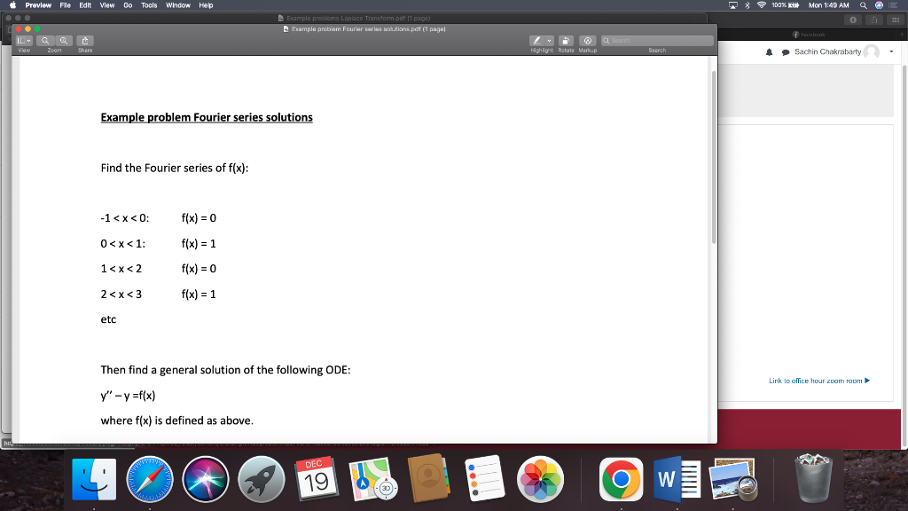 Solved Example problem Fourier series solutions Find the | Chegg.com