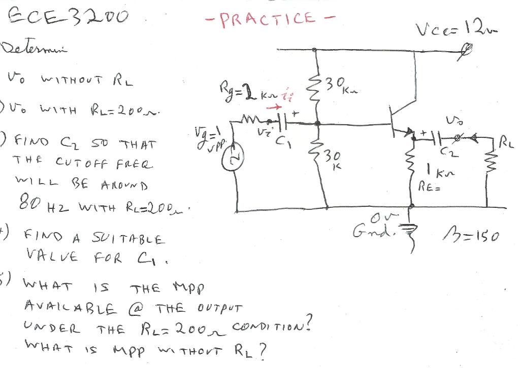 Solved v0 WITH RL=200. FIND C2 SO THAT THE CUTOFF FREQ WLL | Chegg.com