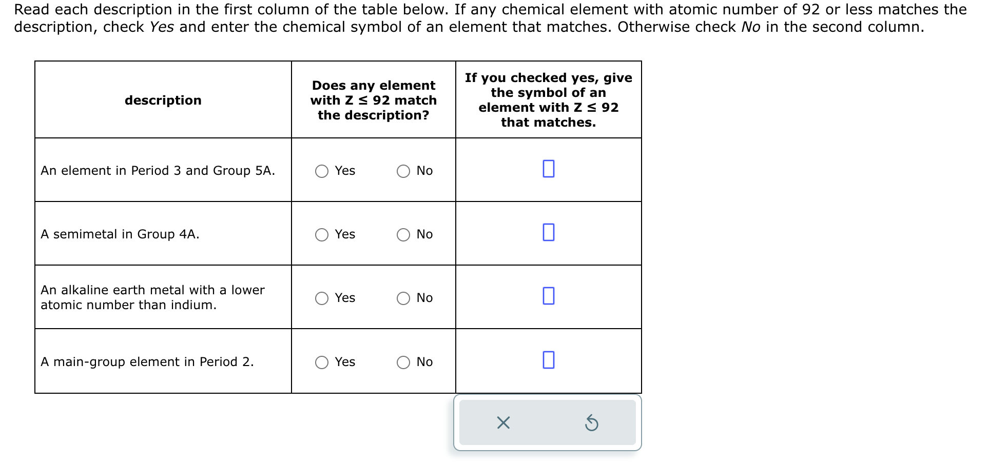 Solved Read each description in the first column of the | Chegg.com