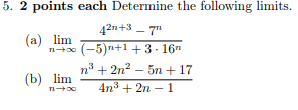 Solved 2 ﻿points each Determine the following | Chegg.com