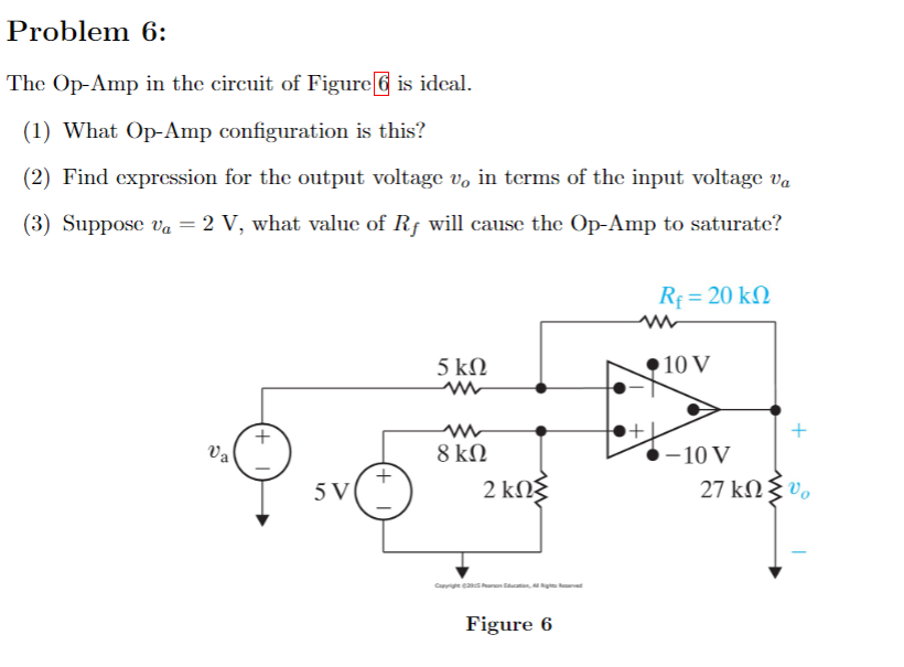 Solved Problem 6 The Op Amp In The Circuit Of Figure 6 Is