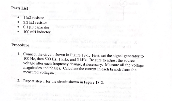 Solved Pre Lab calculations needed. Please provide in table | Chegg.com