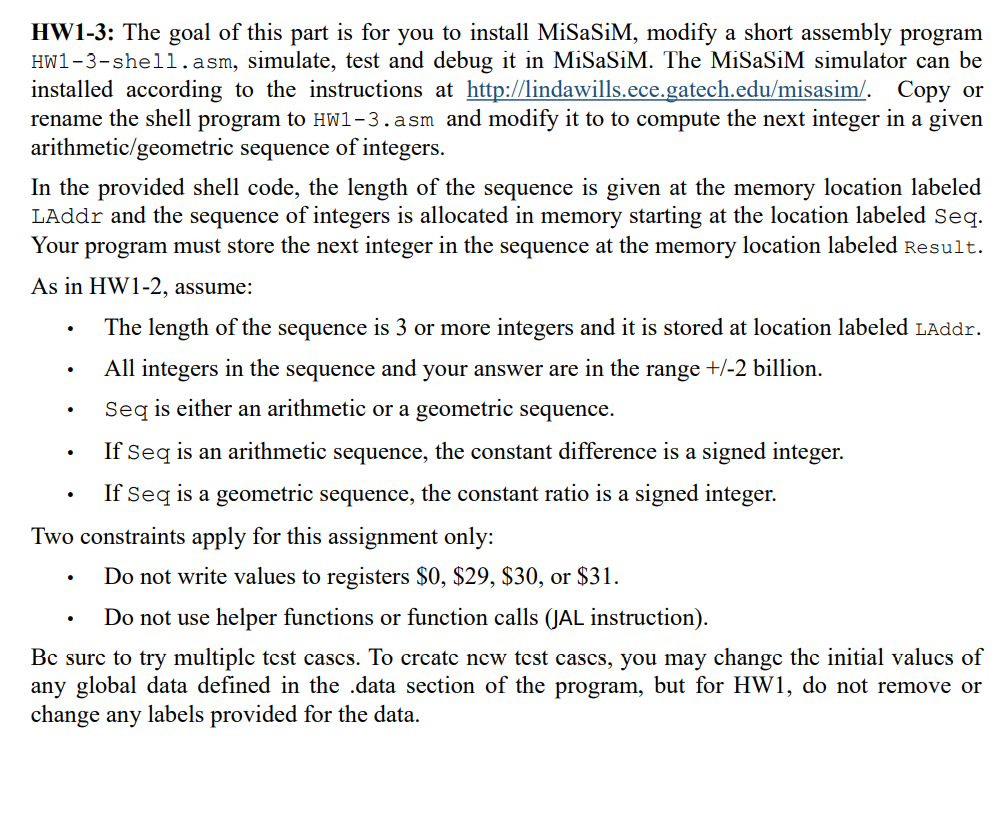 Solved . HW1-3: The goal of this part is for you to install | Chegg.com
