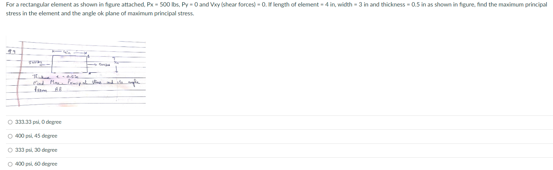 Solved For a rectangular element as shown in figure | Chegg.com