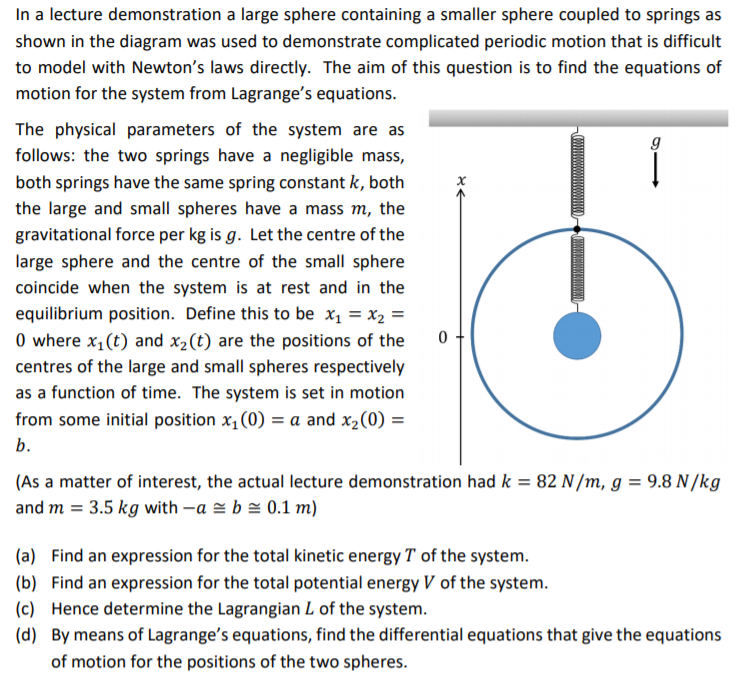 Solved In a lecture demonstration a large sphere containing | Chegg.com