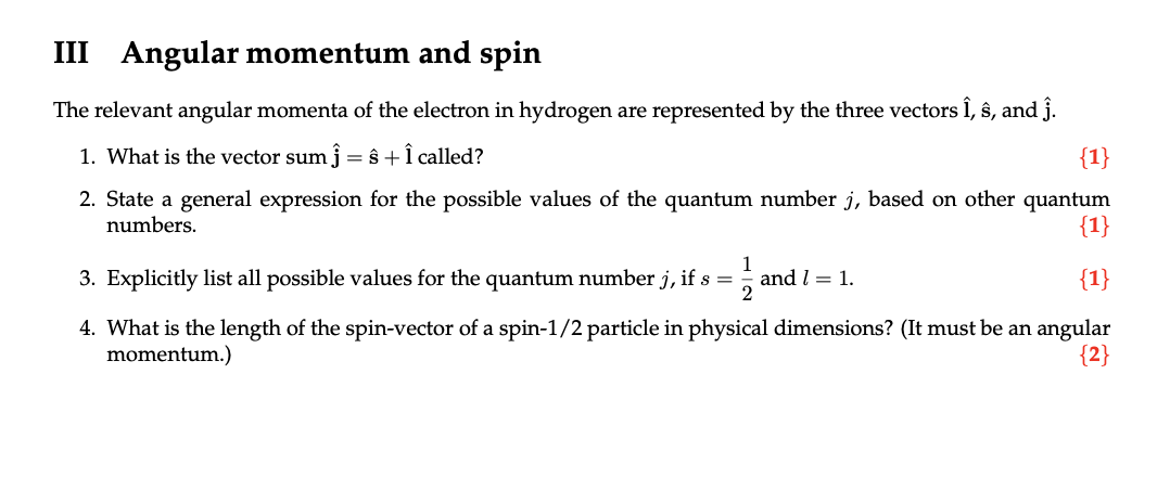 Solved = III Angular momentum and spin The relevant angular | Chegg.com