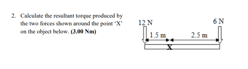 Solved 2. Calculate the resultant torque produced by the two | Chegg.com