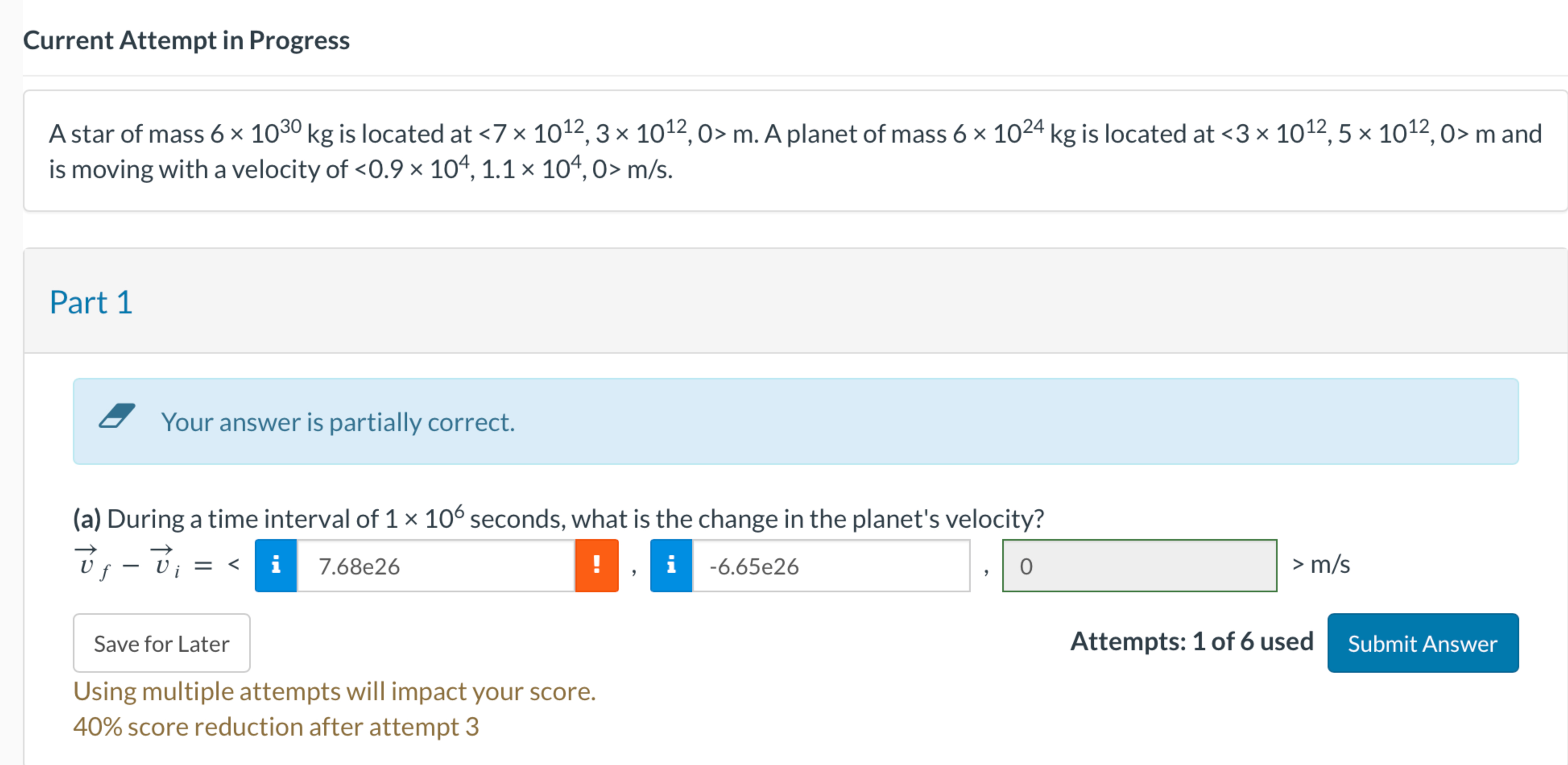 Current Attempt in ProgressA star of mass 6×1030kg | Chegg.com